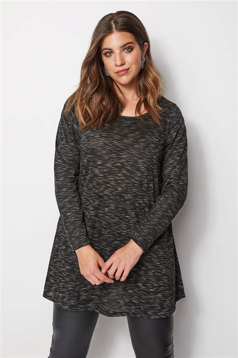 Black Longline Swing Top Plus Size 16 To 36