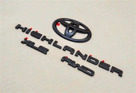 Matte Black Out 2020 2022 Highlander Xle Awd Overlay Emblem Kit Pt948