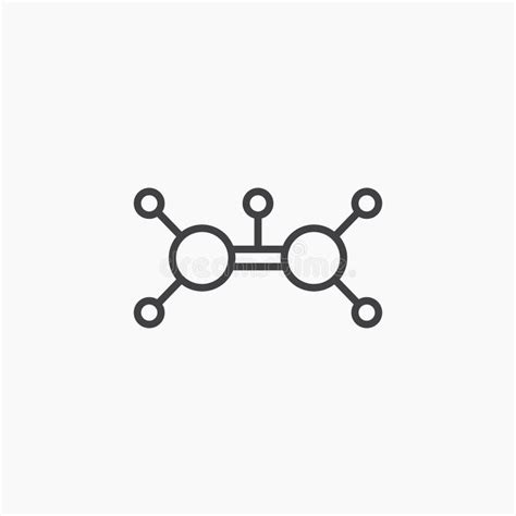 Ethylene Moleculeline In Thin Line Black Color Flat Simple Vector Symbols Illustration Stock