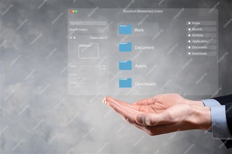 Premium Photo Document Management Concept Virtual Screen Icons Document Management System Dms