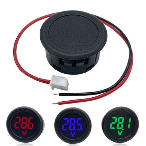 DIY Mini Digital Voltmeter Round DC 4 100V Volt Voltage Tester Meter Monitor Power LED Indicator