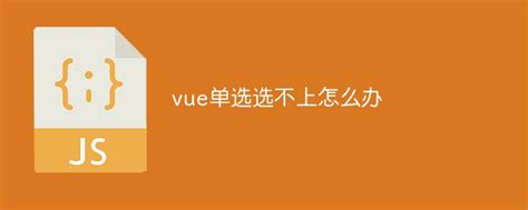 Vue单选选不上怎么办 前端问答 Php中文网