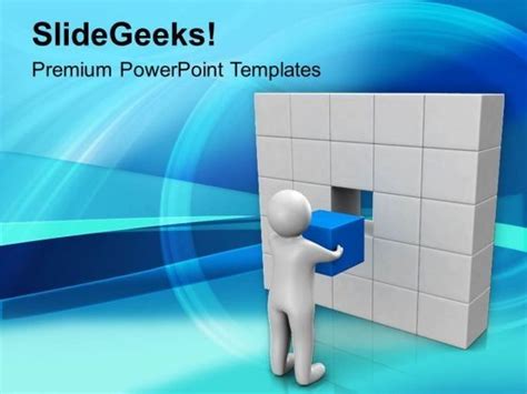 White Cubes Arranged With Blue PowerPoint Templates Ppt Backgrounds For Slides