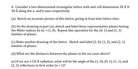 Solved 6 Consider A Two Dimensional Rectangular Lattice