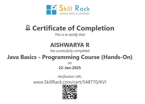 javaprogramming skillrack certificateofachievement learningjourney… aishwarya ramkumar
