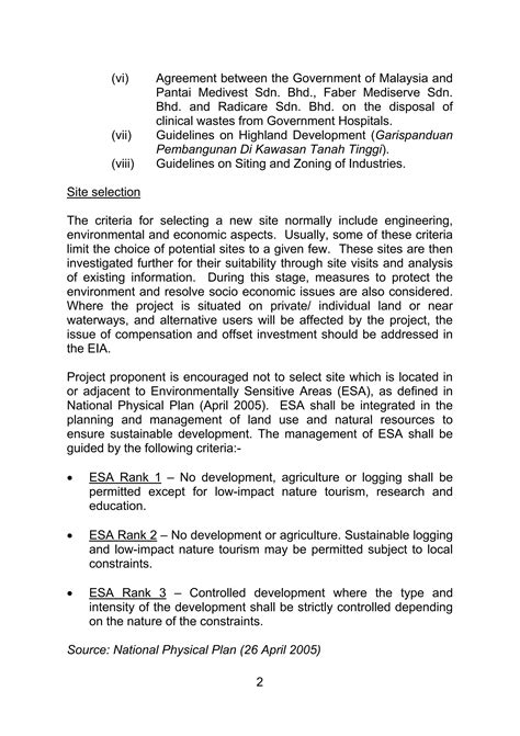 Eia Procedure And Requirements In Malaysia Pdf