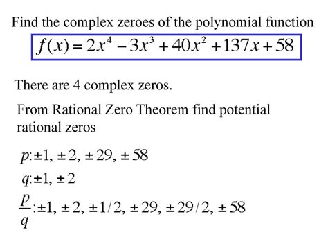 38 Complex Zeros Fundamental Theorem Of Algebra Ppt Download