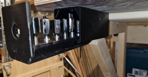 Router Bit Sliding Storage Case For Under Desk Mount By Sebastiandruckt
