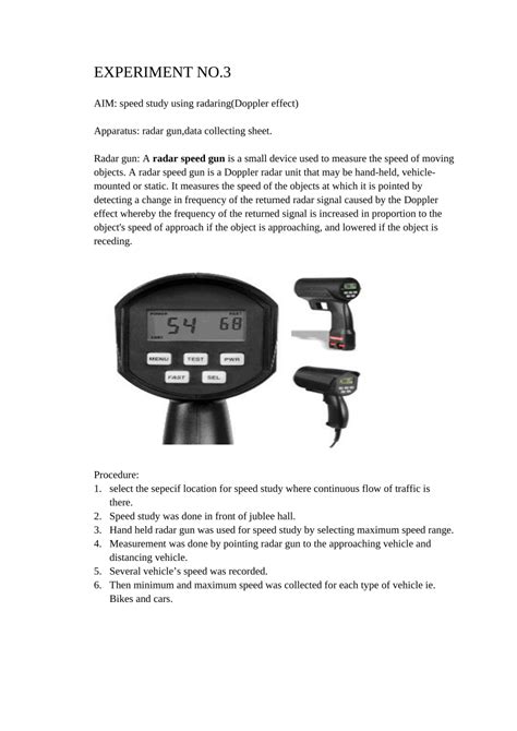 PDF Speed Study Using Radaring Doppler Effect