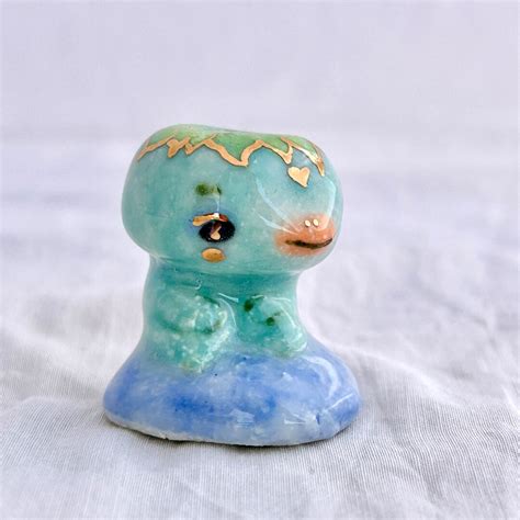 Chibi Kappa Hot Spring Miniature Porcelain Ceramic Figurine