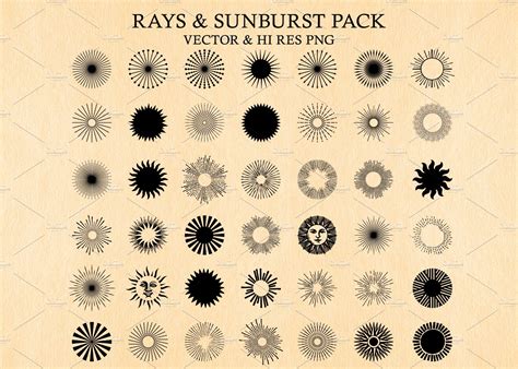 Light Rays And Sunburst Vector Pack Masterbundles