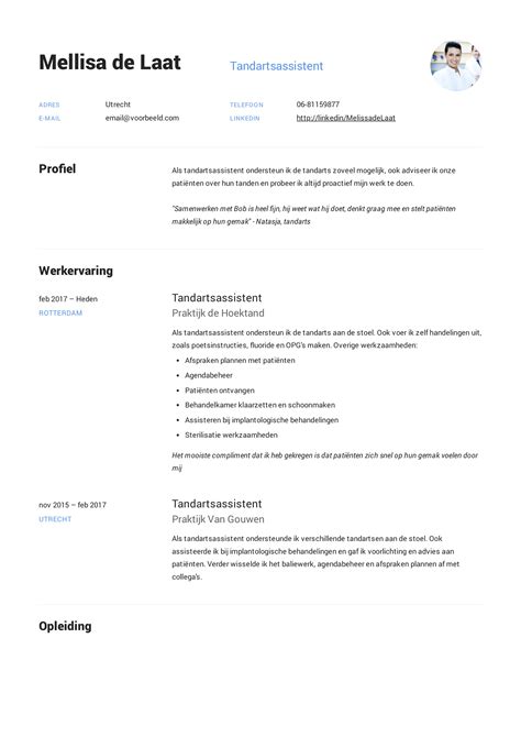 Tandartsassistent Cv Cv Maken And Voorbeelden 2025