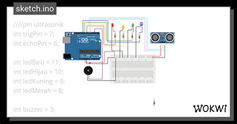 Sensor Jarak Ultrasonic Wokwi Esp32 Stm32 Arduino Simulator