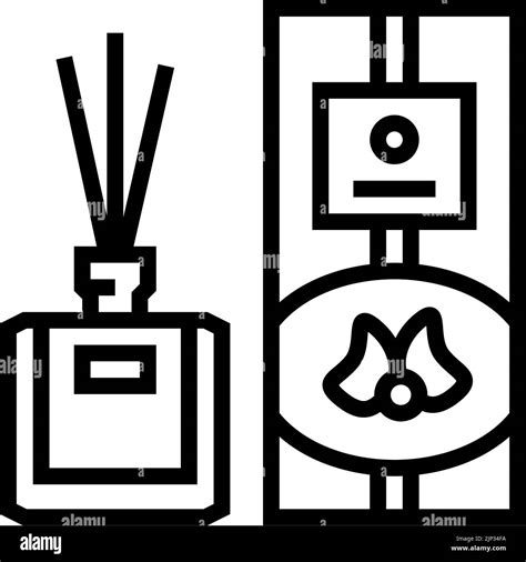Diffuser Sticks Bottle Perfume Line Icon Vector Illustration Stock