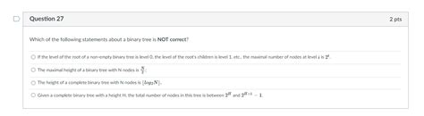 Solved Question 27 2 Pts Which Of The Following Statements