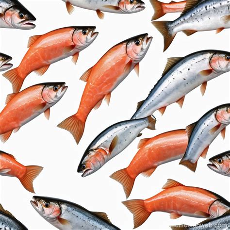 Salmon Fish On White Background Stable Diffusion Online