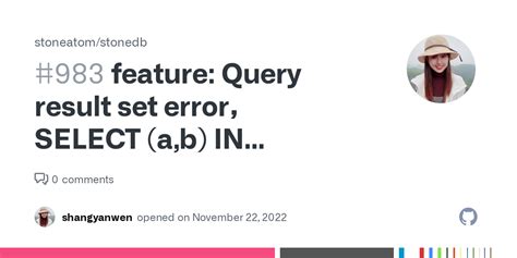 Feature Query Result Set Error，select Ab In Select From S From Tthat Is Not Supported