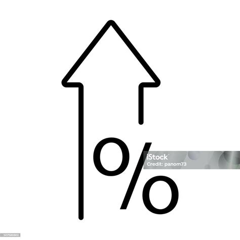 그래픽 디자인 로고 웹 사이트 소셜 미디어 모바일 앱 ui 일러스트레이션을위한 퍼센트 업 아이콘 벡터 성장 개념에 대한 스톡