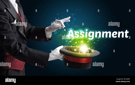 Magician Is Showing Magic Trick With Assignment Inscription