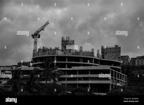 Construction Site Featuring A Partially Built Multi Story Building A