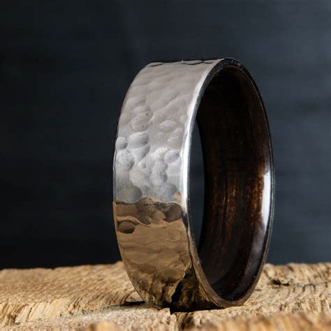 Mens Hammered Wedding Bands Rustic And Hammered Rings Peacefield