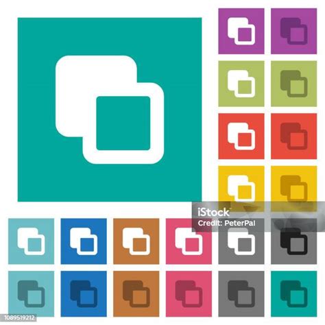 Subtract Shapes Square Flat Multi Colored Icons Stock Illustration Download Image Now