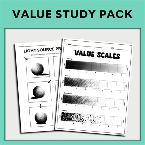 Value Study Pack Shading Blending Value Scales By Starfish Stationery