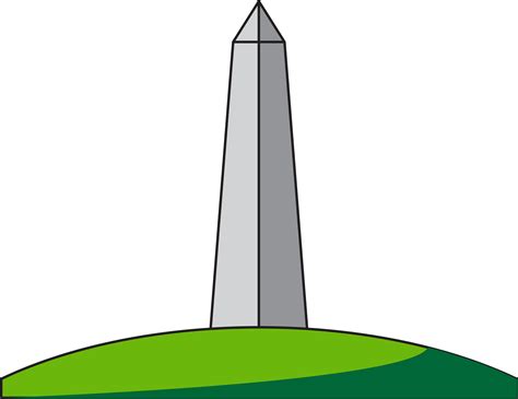 Outline Drawing Of Washington Dc Landmark Front Elevation View