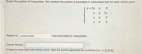 Solved Graph The System Of Inequalities Tell Whether The