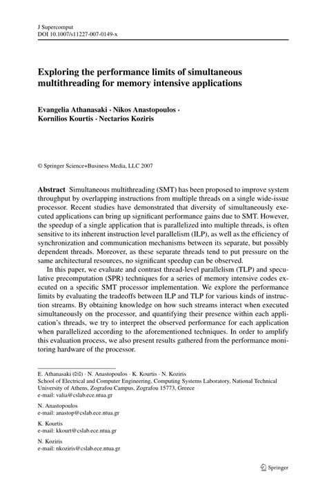 pdf exploring the performance limits of simultaneous multithreading
