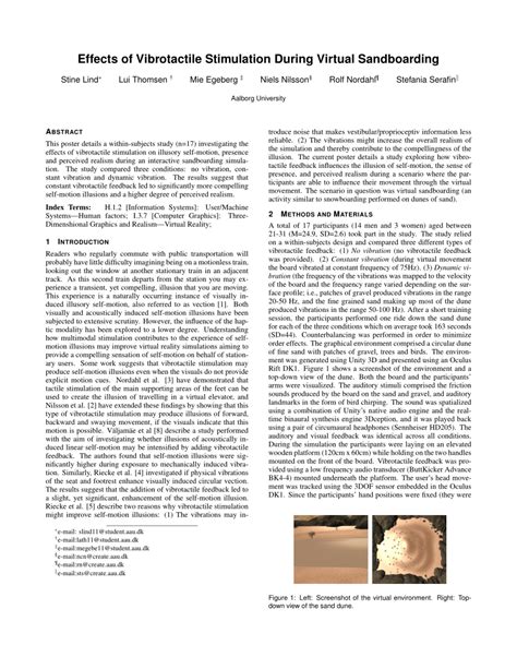 Pdf Effects Of Vibrotactile Stimulation During Virtual Sandboarding