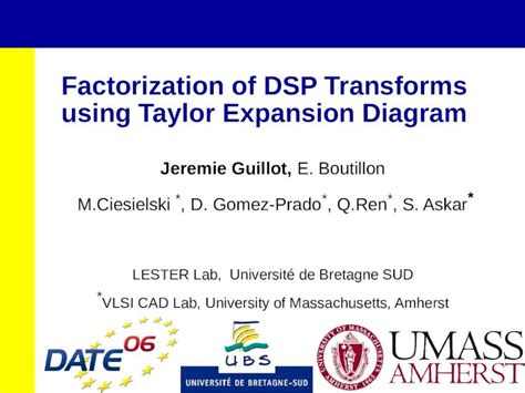 Ppt Factorization Of Dsp Transforms Using Taylor Expansion Diagram