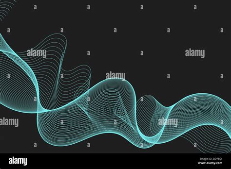 Abstract Wave Element For Design Digital Frequency Track Equalizer Stylized Line Art