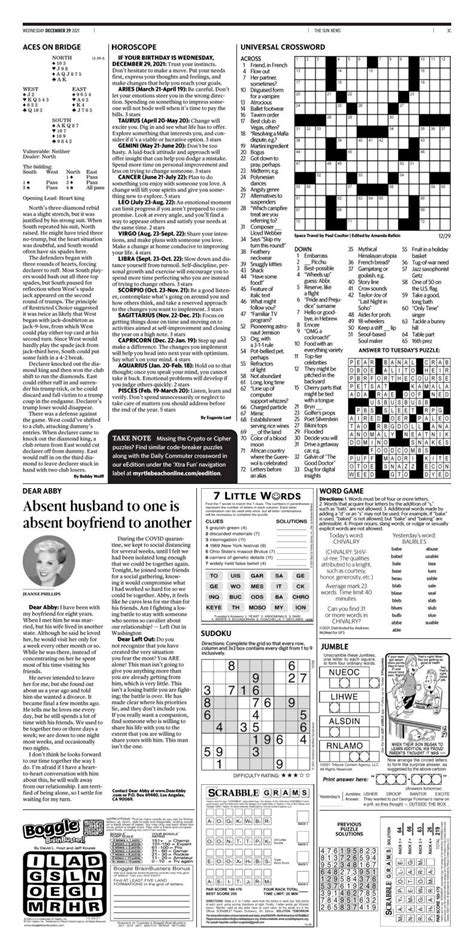 The Sun News Crossword Puzzle Printable Idaho Word Puzzle Crossword