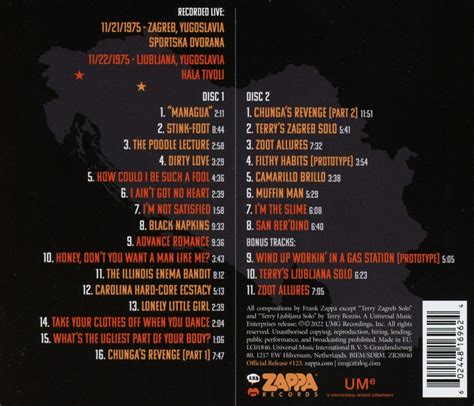 Frank Zappa Zappa 75 Zagreb Ljubljana 2 Cds Jpcde