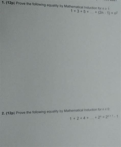 Solved 112p Prove The Following Equality By Mathematical