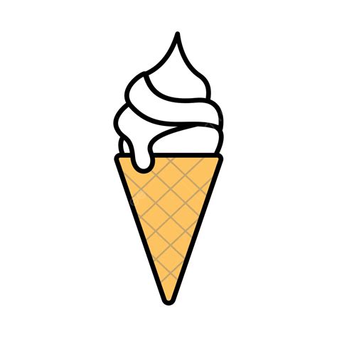 Soft Ice Cream Icon Illustration With Cone Vector Ice Cream Cone