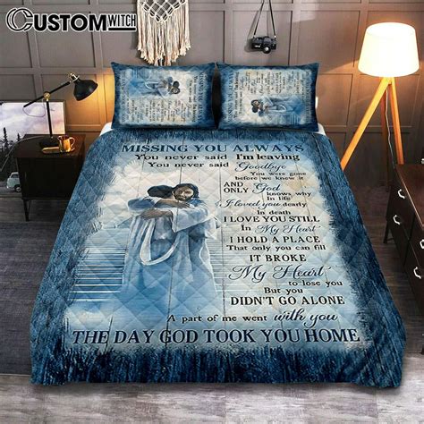Missing You Always Quilt Bedding Set Jesus Christ Hugging Man In Hea
