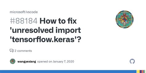 how to fix unresolved import tensorflow keras · issue 88184