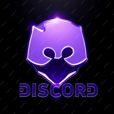 Discord Logo With 3d Render Etched Glass Material Pulsating Glow Purple