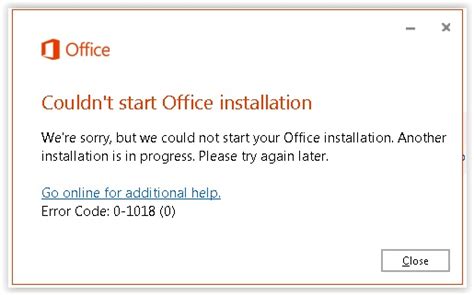 Fix Office Installation Error 0 1018 There Is Another Installation In