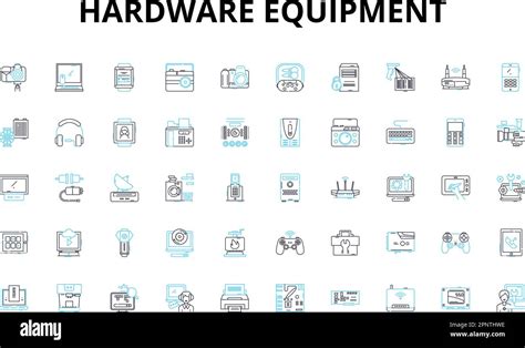 Hardware Equipment Linear Icons Set Processor Graphics Motherboard