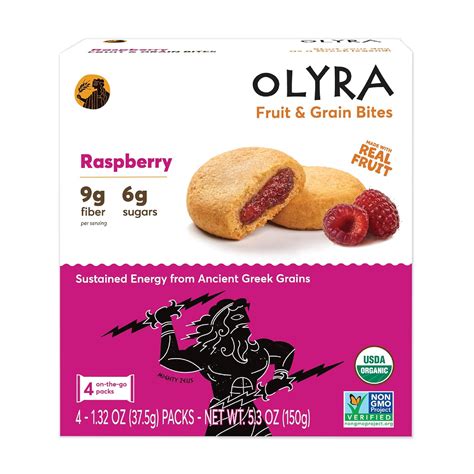 Olyra Raspberry Organic Fruit Bars Prebiotic High Fiber