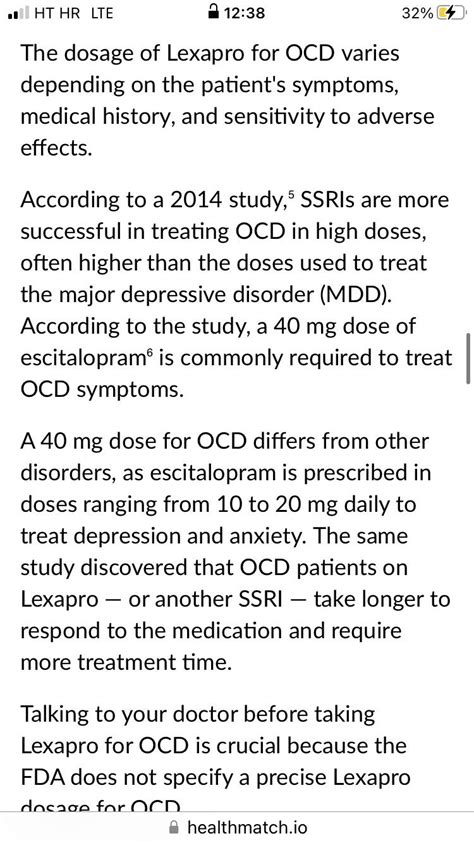 Ocd Dosage R Lexapro