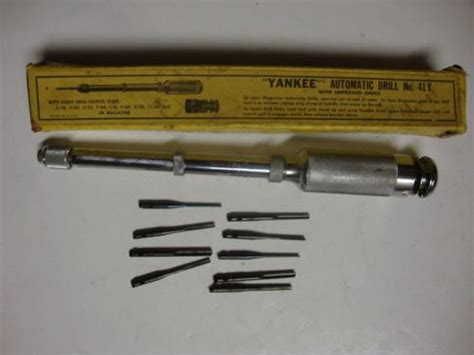 Vintage Stanley Yankee No41y Automatic Push Drill W Orig Box 9