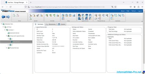 Presentation Of The Microsemi Adaptec Maxview Storage Manager V4 V3 Web Interface Raid