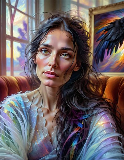 Ethereal Portrait Of A Raven Haired Woman In Impre Ai Art