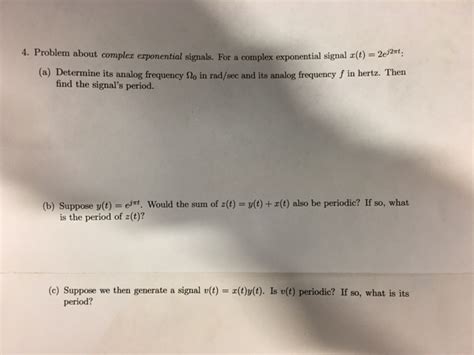 solved problem about complex exponential signals for a