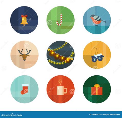 Christmas Icons Stock Illustration Illustration Of Bell 34480479