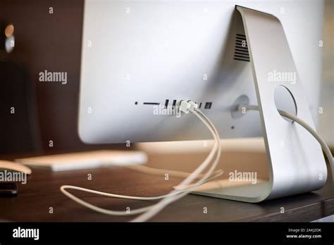 Usb Ports In Desktop Computer Usb Cable Plugged In Port Modern Workplace For New Employee